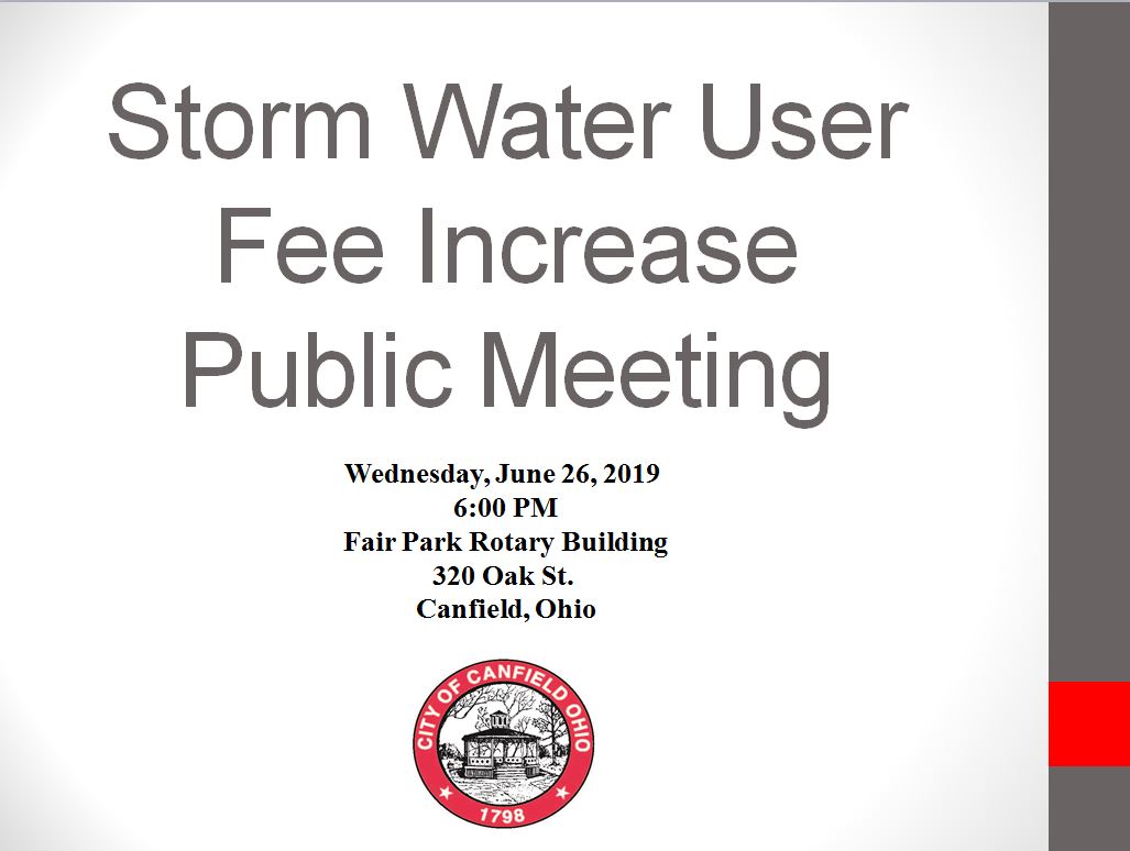 Storm Water Fee Increase Public Meeting - City of Canfield